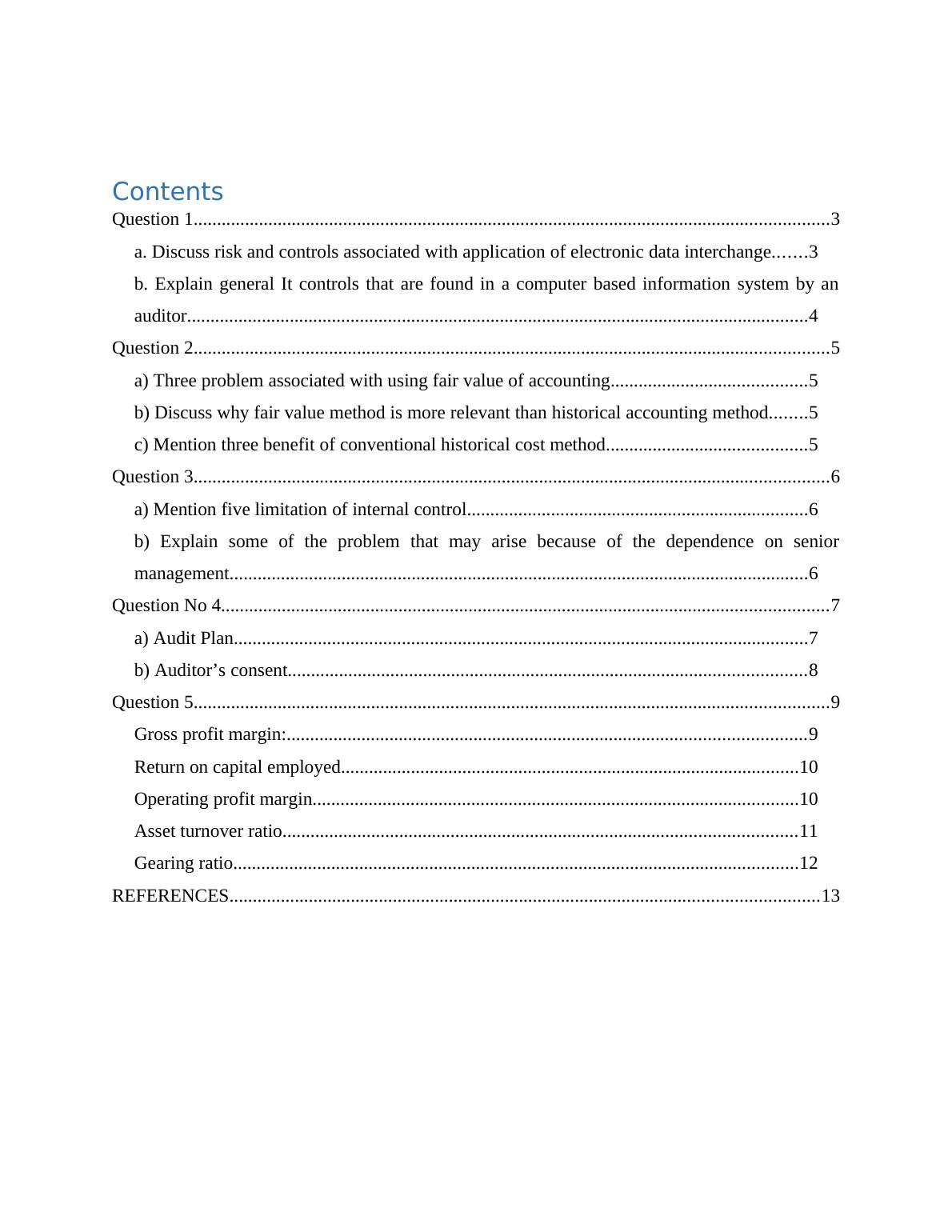 Accounting And Audit Framework Fair Value Analysis