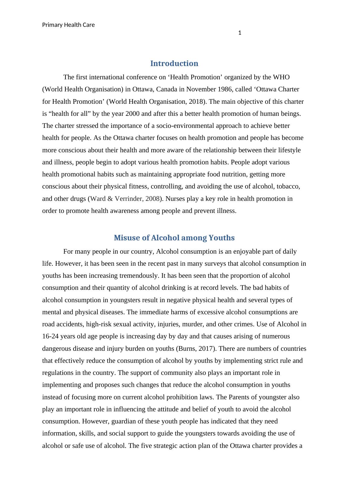 NUR 115 - Nurse's Role in Health Promotion Strategies