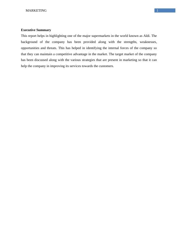 Aldi Supermarket: Marketing Strategies, Mix & SWOT Analysis