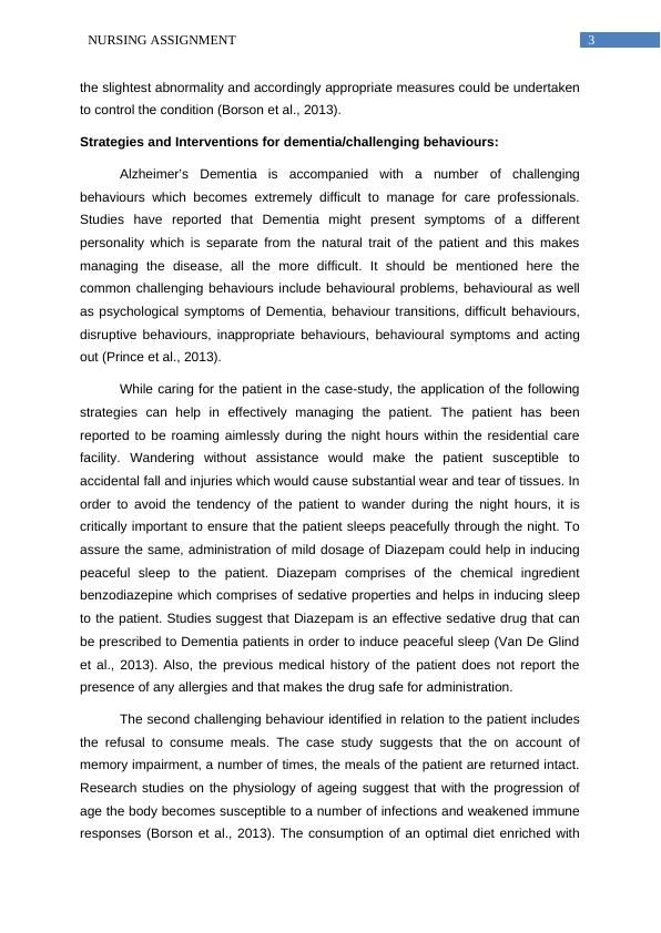 Nursing Care Plan for Alzheimer's Dementia Patient | Desklib