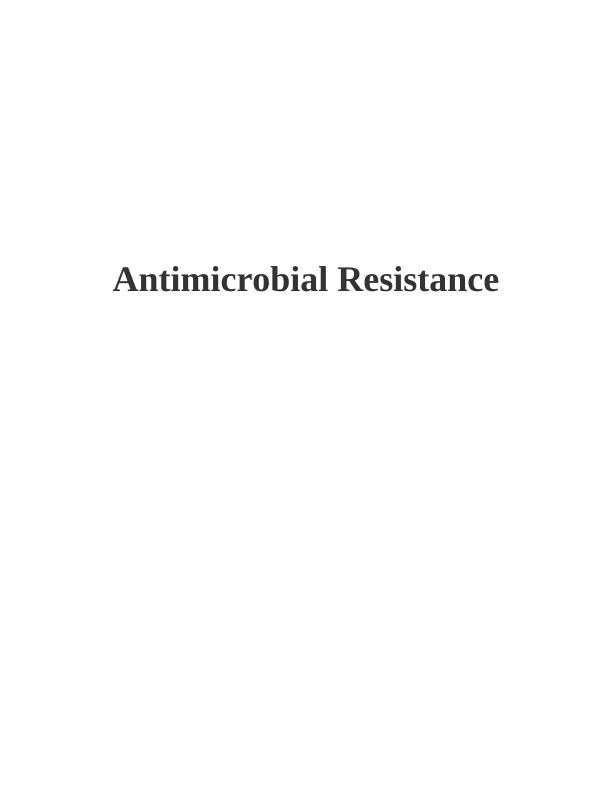 Antimicrobial Resistance in Tuberculosis: Public Health Problem and ...