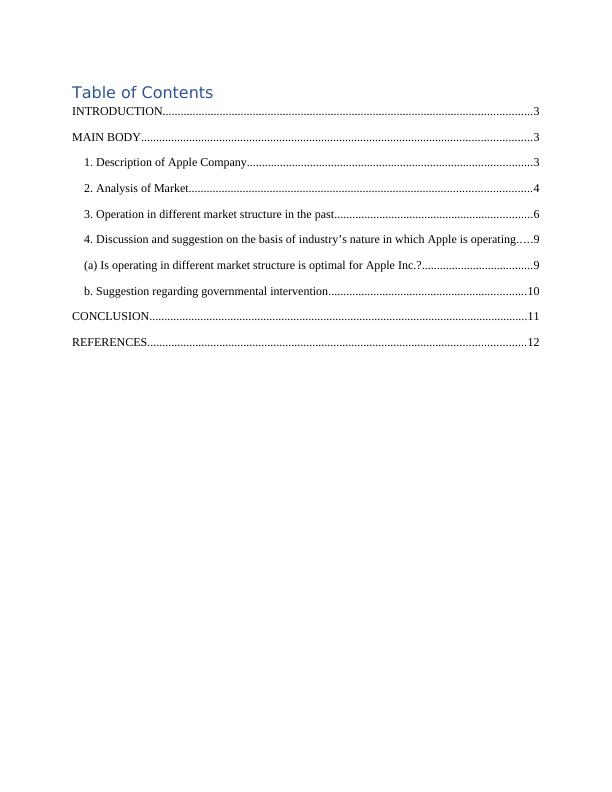 Apple Inc. Market Structure & Operations - Economics