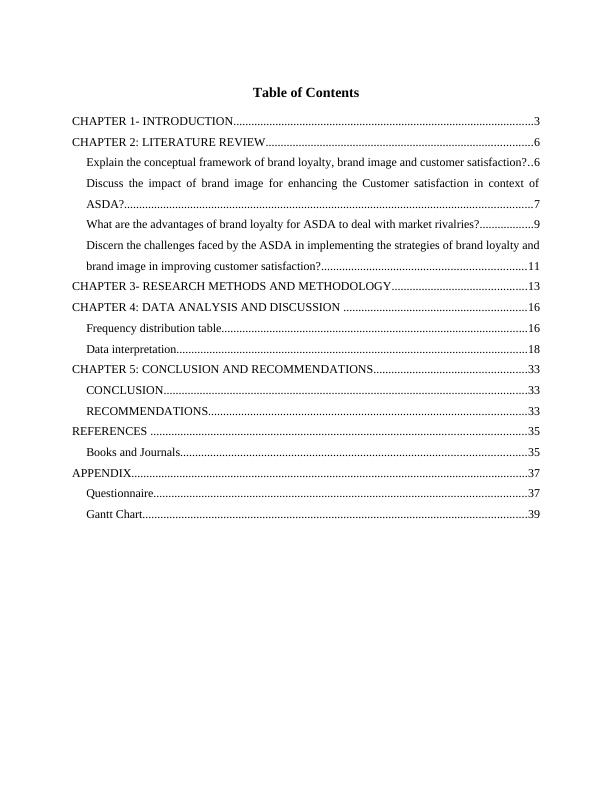 Customer Satisfaction and ASDA Brand Image Analysis