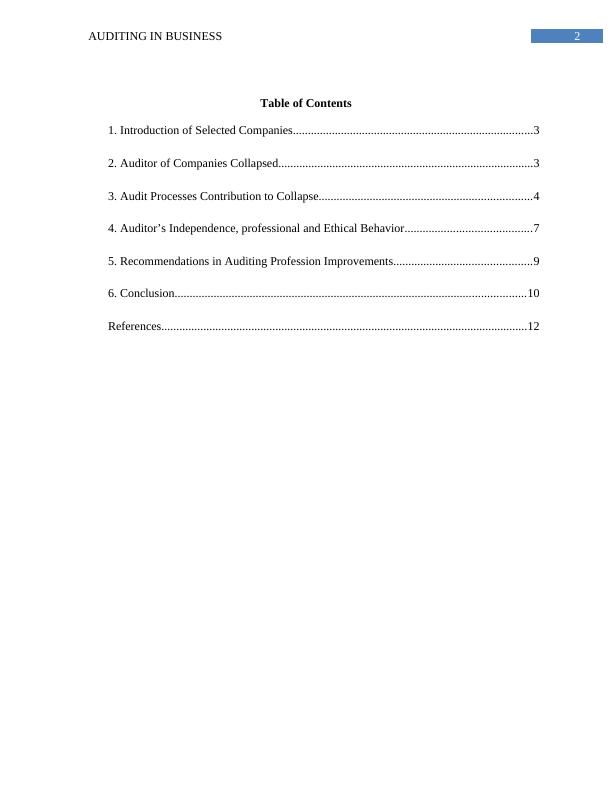 Auditing in Business: Analysis of Collapse of HIH Insurance and ABC ...