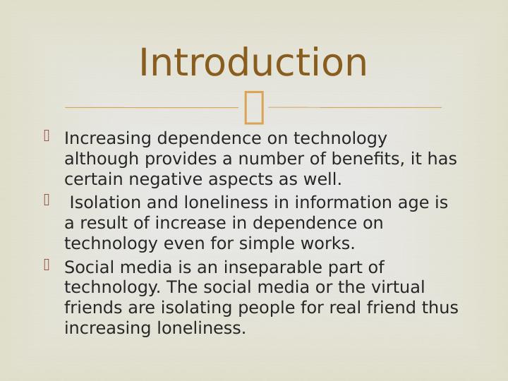 Awareness Project on Solitude, Loneliness and Isolation in Age of ...