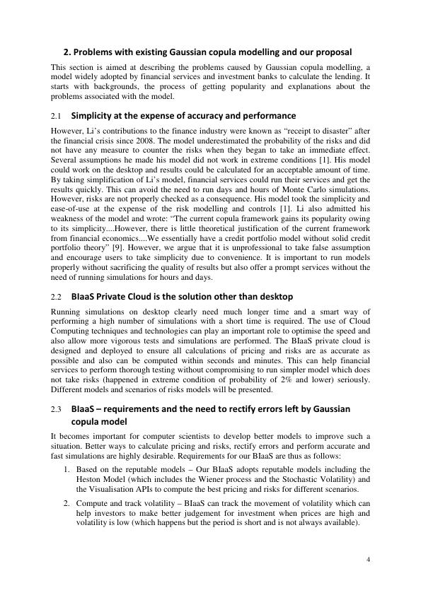 Biaas For Financial Risk Analysis In The Cloud Desklib