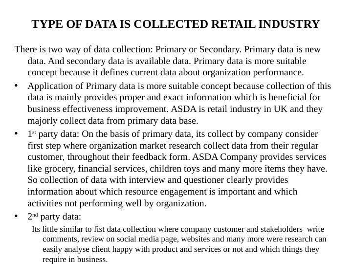 Big Data Collection in Retail Industry: Primary vs Secondary Data