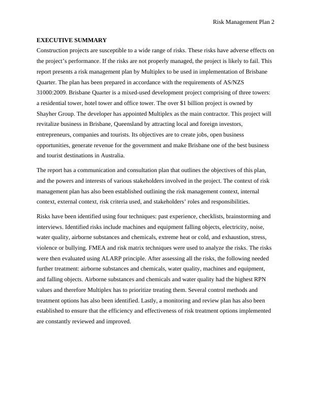 49006 Engineering Risk Management Plan & Assessment