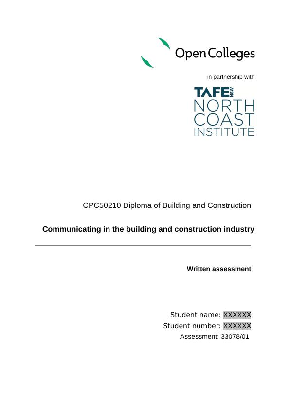 Communicating in the Building and Construction Industry - Written ...
