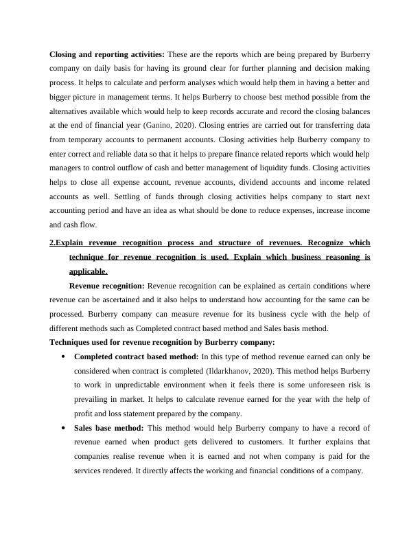 Burberry's Accounting Information System, Financial Statements, Revenue Recognition, Liability ...