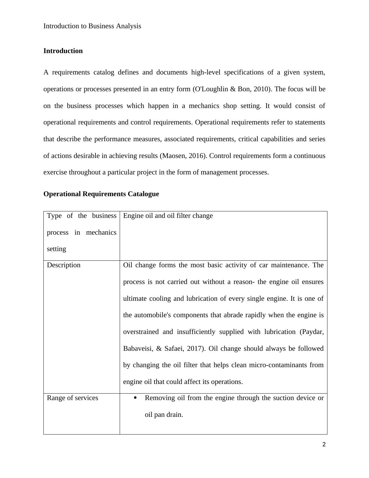 Introduction to Business Analysis - Desklib