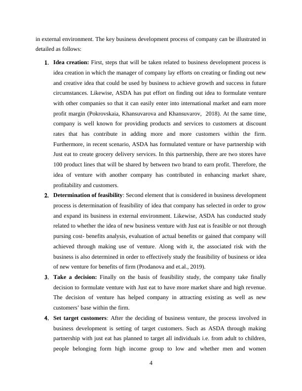 Business Development Process and its Significance for ASDA | Desklib