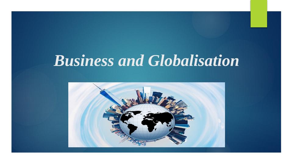 International Business and Globalisation- EDF