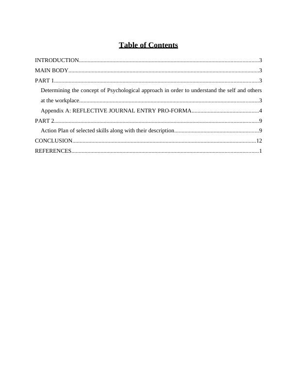 Business Psychology Personal Development Report and Action Plan | Desklib