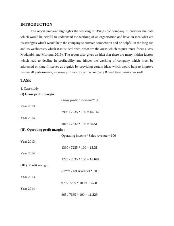 Introduction to Business Studies - BSkyB plc Case Study