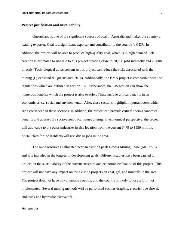 Caval Ridge Mine Project: Environmental Impact Analysis