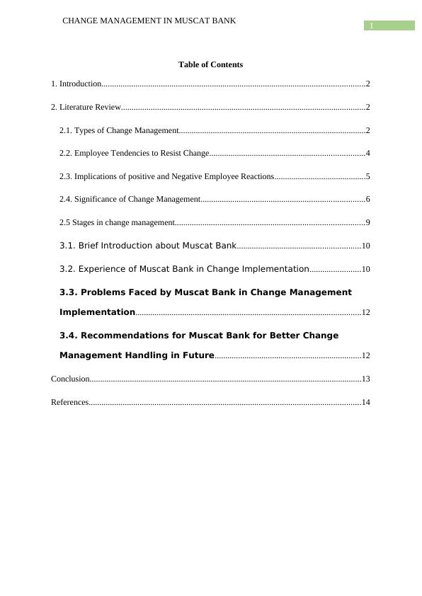 Muscat Bank Change Management: Challenges & Solutions