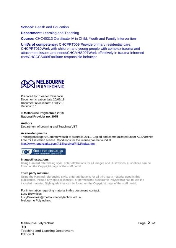 Child, Youth & Family Intervention Assessment CHC40313