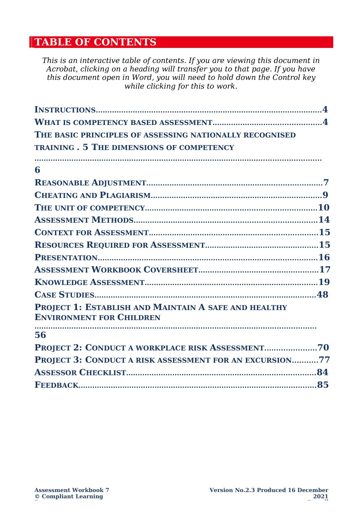 CHC50113 Health and Safety Management Assessment Workbook | Desklib