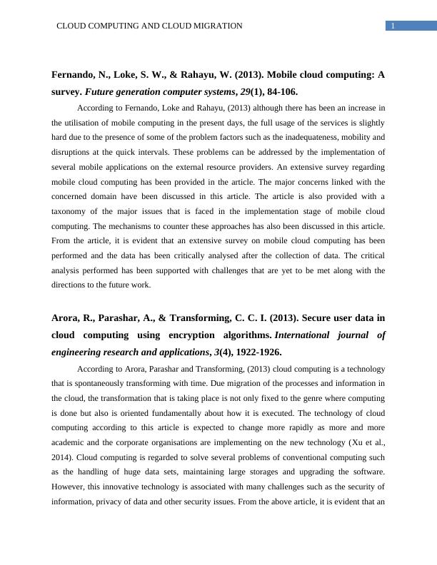 Cloud Computing And Cloud Migration A Survey Of Research And Challenges