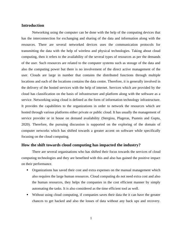 Report On Cloud Computing And Software Defined Networking