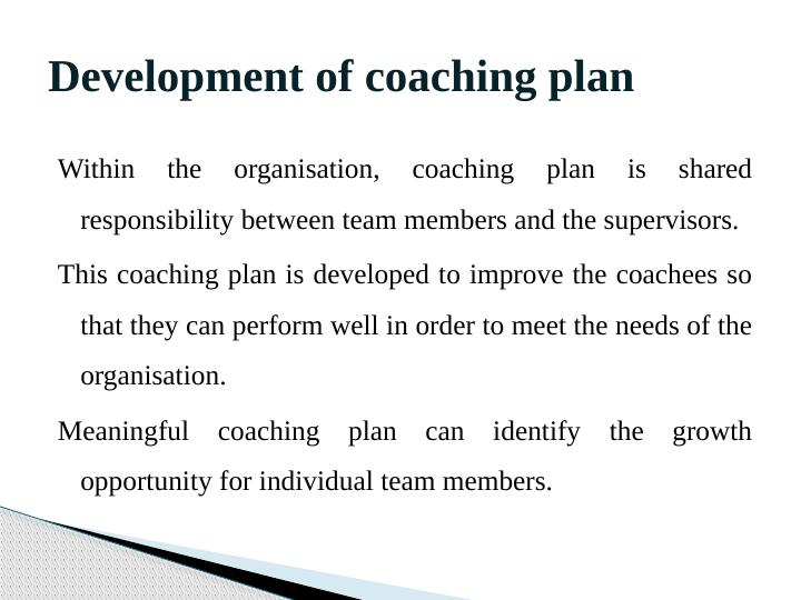 CHCSS00091 Coaching Plan Development and Implementation