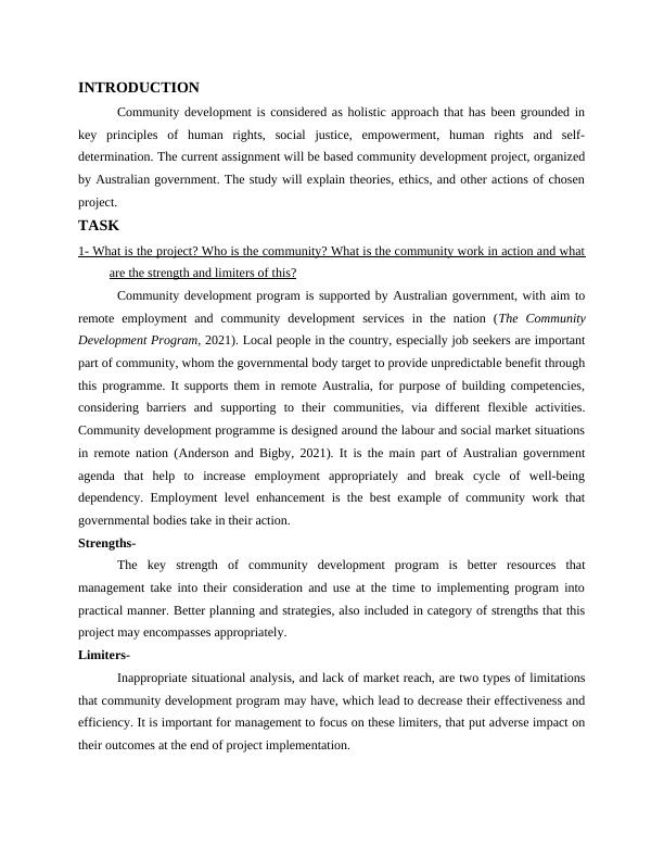 Community Development Program in Australia: Theories, Ethics, and ...