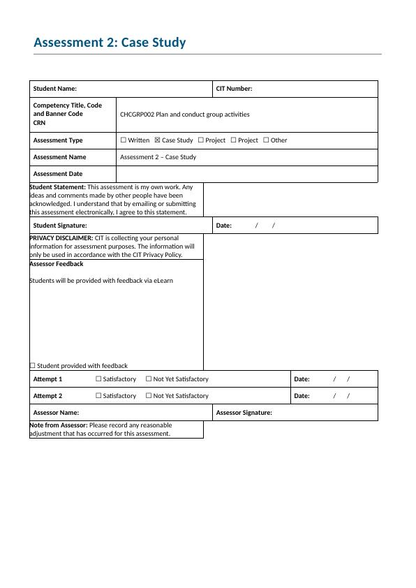 CHCGRP002: Case Study on Group Conflict and Resolution