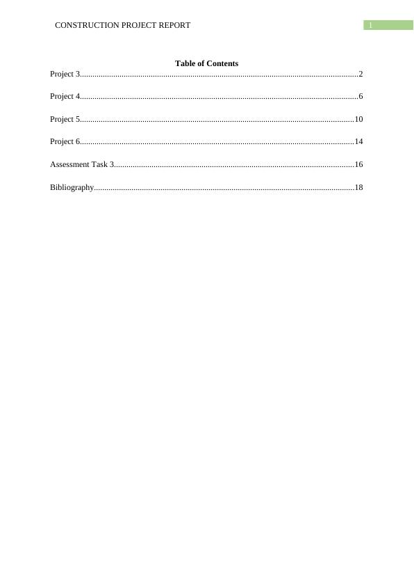 Construction Project Report | Desklib
