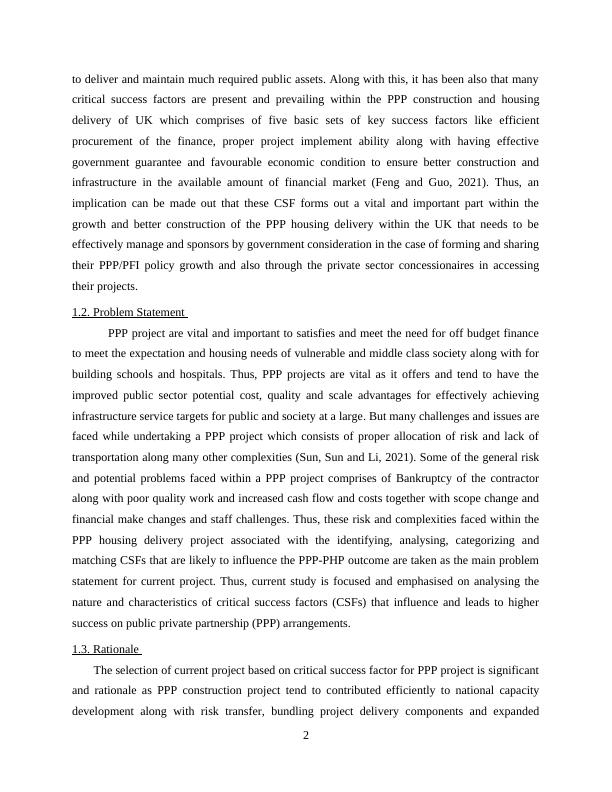Critical Success Factors for PPP Housing Delivery - Project Report