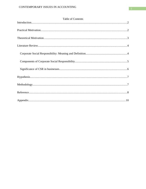University Accounting Research: Contemporary Issues ACC620