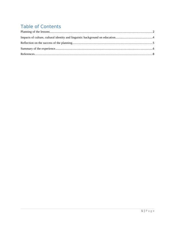 Lesson Plan for Year 9 English Students on Impacts of Culture and ...