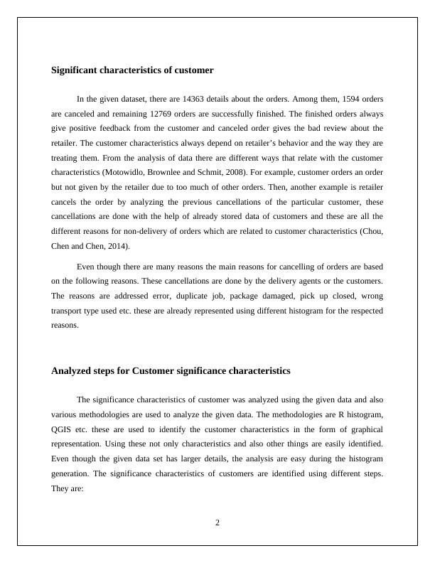 Significant Characteristics of Customer and Analyzed Steps for Customer ...