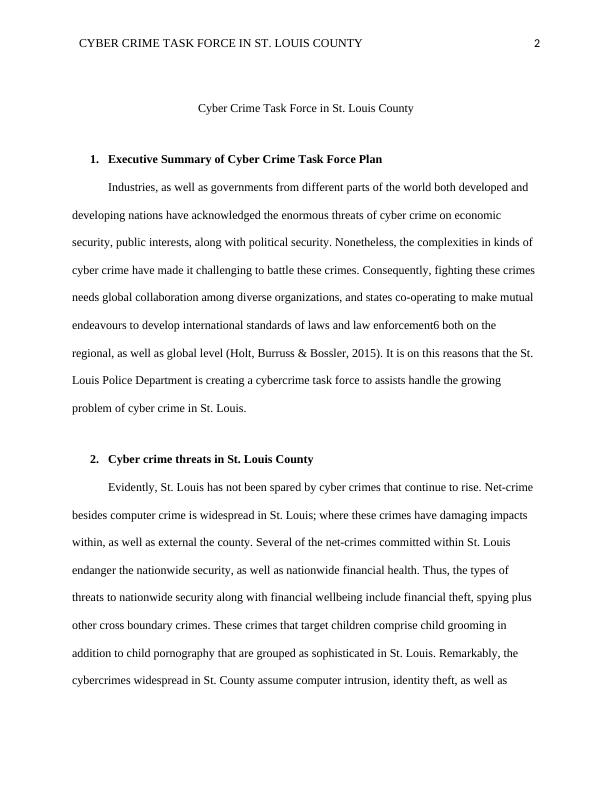 St. Louis County Cyber Crime: Task Force Plan & Threats