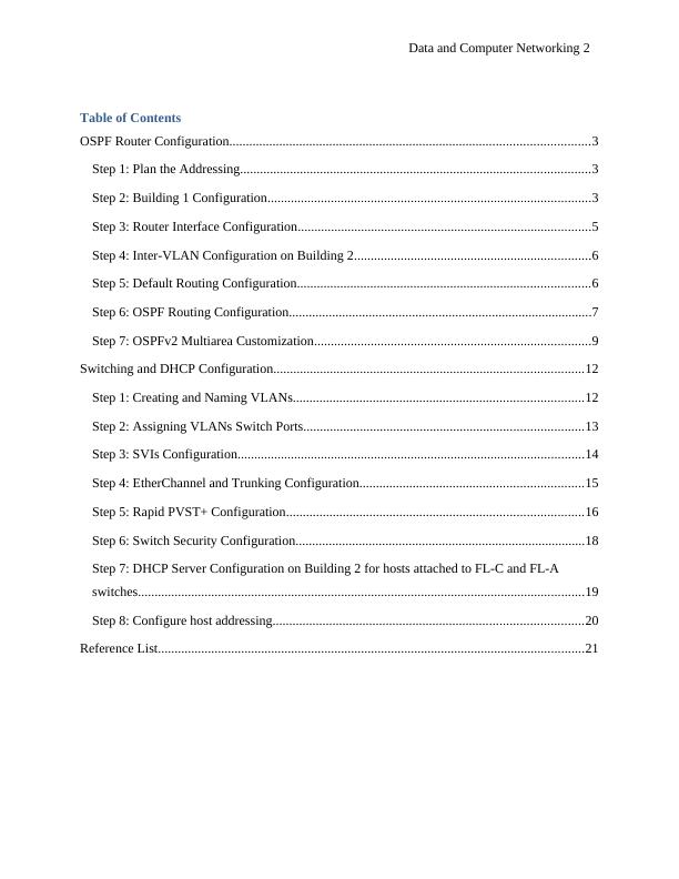 OSPF, DHCP, VLAN Configuration in Computer Networks