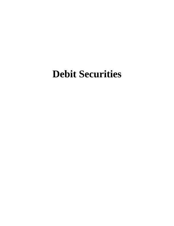 Debit Securities: Industry Analysis, Ratio Analysis, Altman Z Score