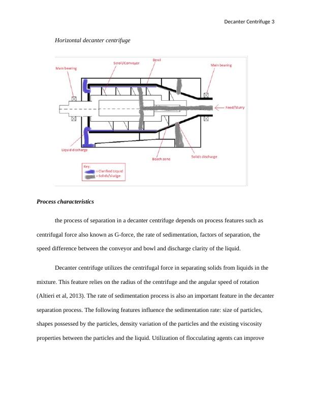 Decanter Centrifuge: Design, Process Characteristics, and Safety Aspects