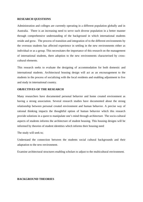 Thesis on Home Environment Design for Int'l Students