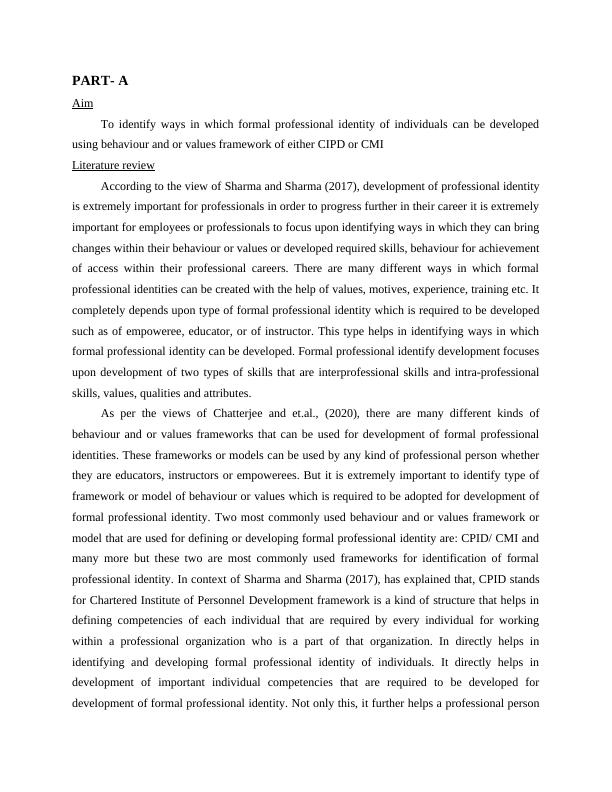 Developing Formal Professional Identity using CIPD or CMI Frameworks ...