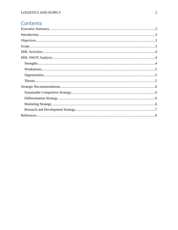 DHL Logistics: Strategic Recommendations for Competitiveness