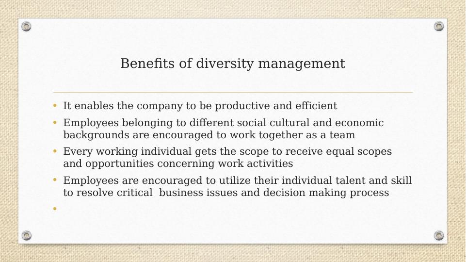 Diversity Management: Importance, Implementation and Benefits