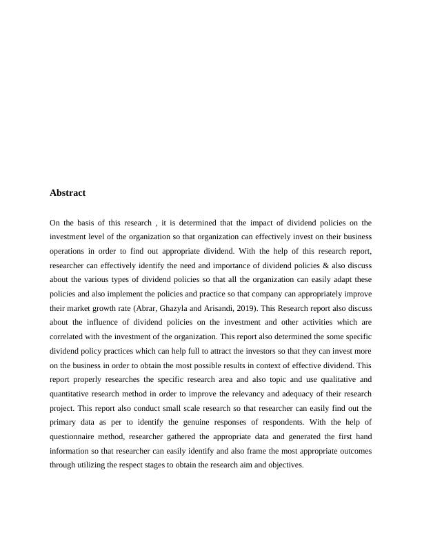 Impact of Dividend Policy on Investment Level of a Firm: A Tesco ...