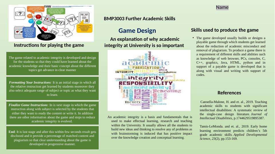Academic Skills Game for Learning about Academic Integrity