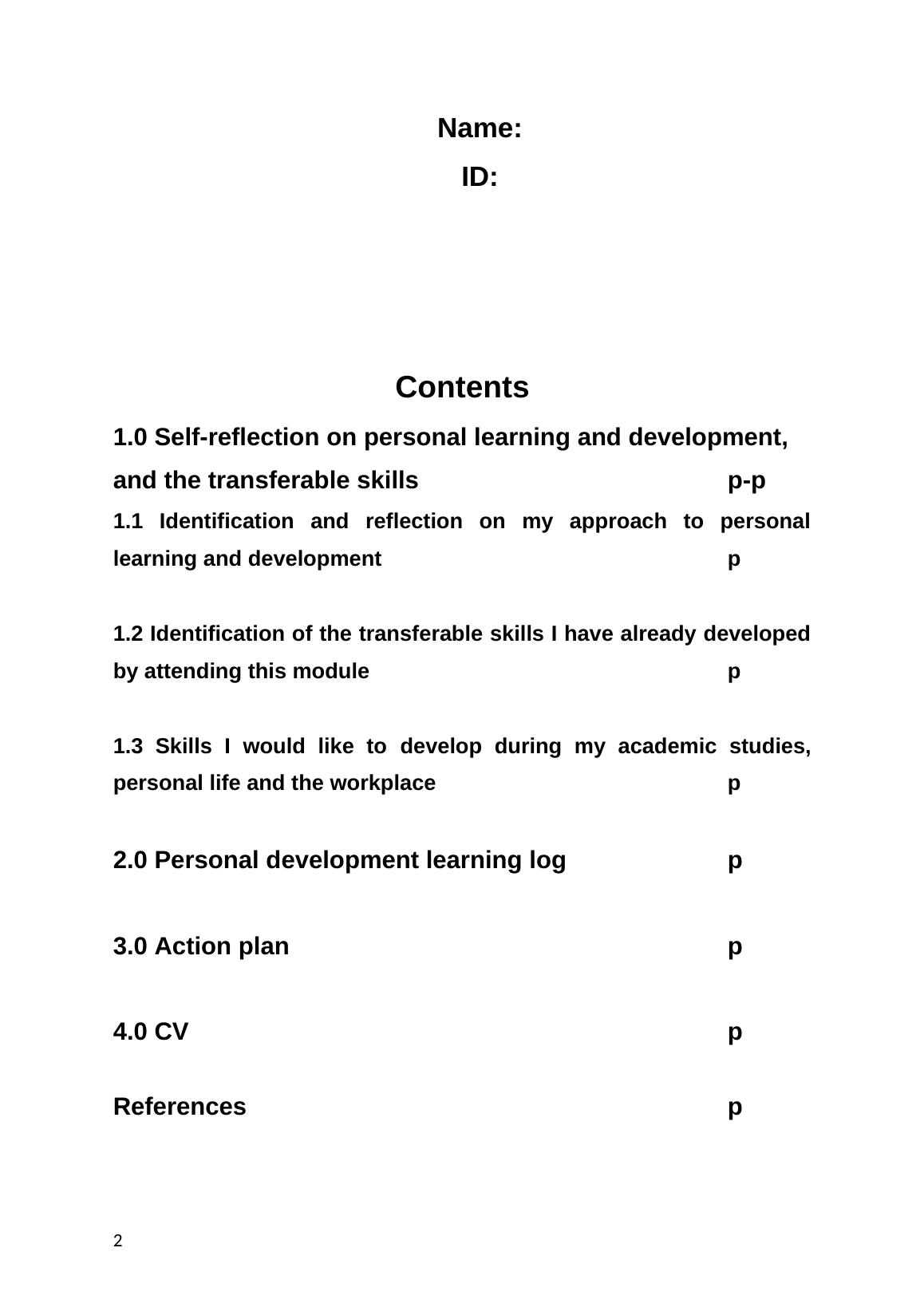 BSc Hons Business BMP4001 - Skills Development Portfolio