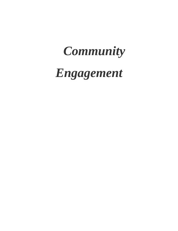 Community Engagement: Best Practices, Models, Principles and Standards