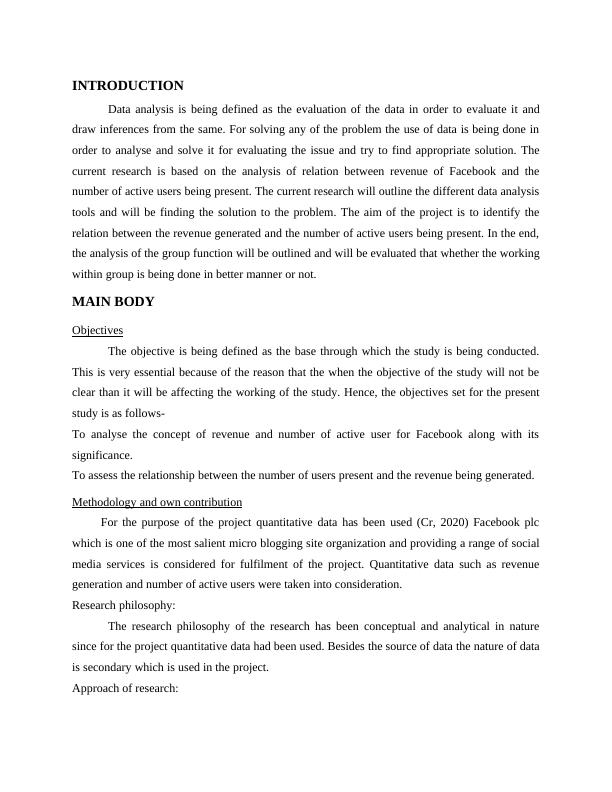 Data Analysis Tools and Application - Desklib