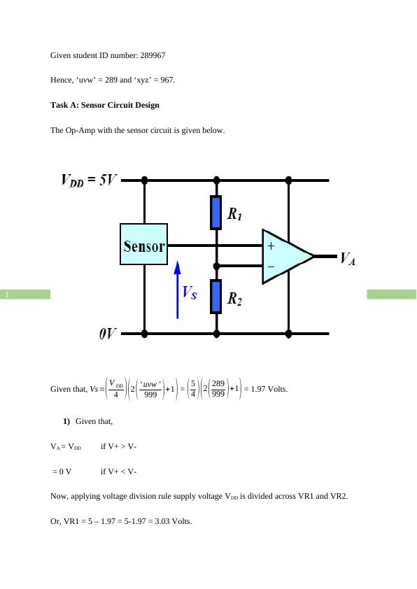 EAT119 Electrical & Electronic Principles: Sensor Design