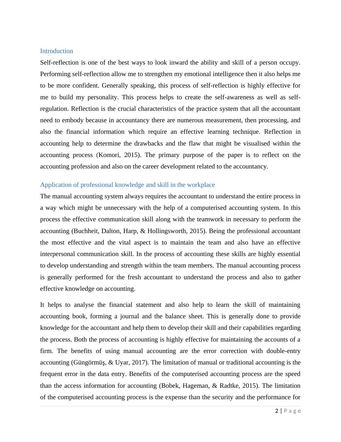 Financial Accounting Practice-Based Reflection Report | Desklib