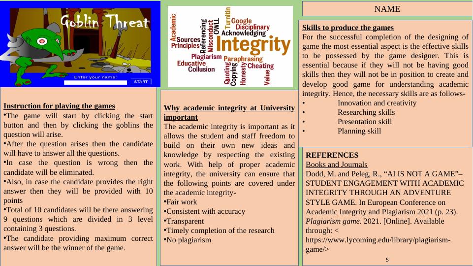 Game Design for Understanding Academic Integrity