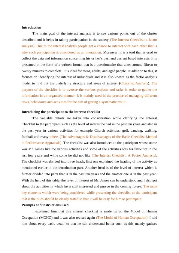 Interest Analysis: Understanding Interests & Activities